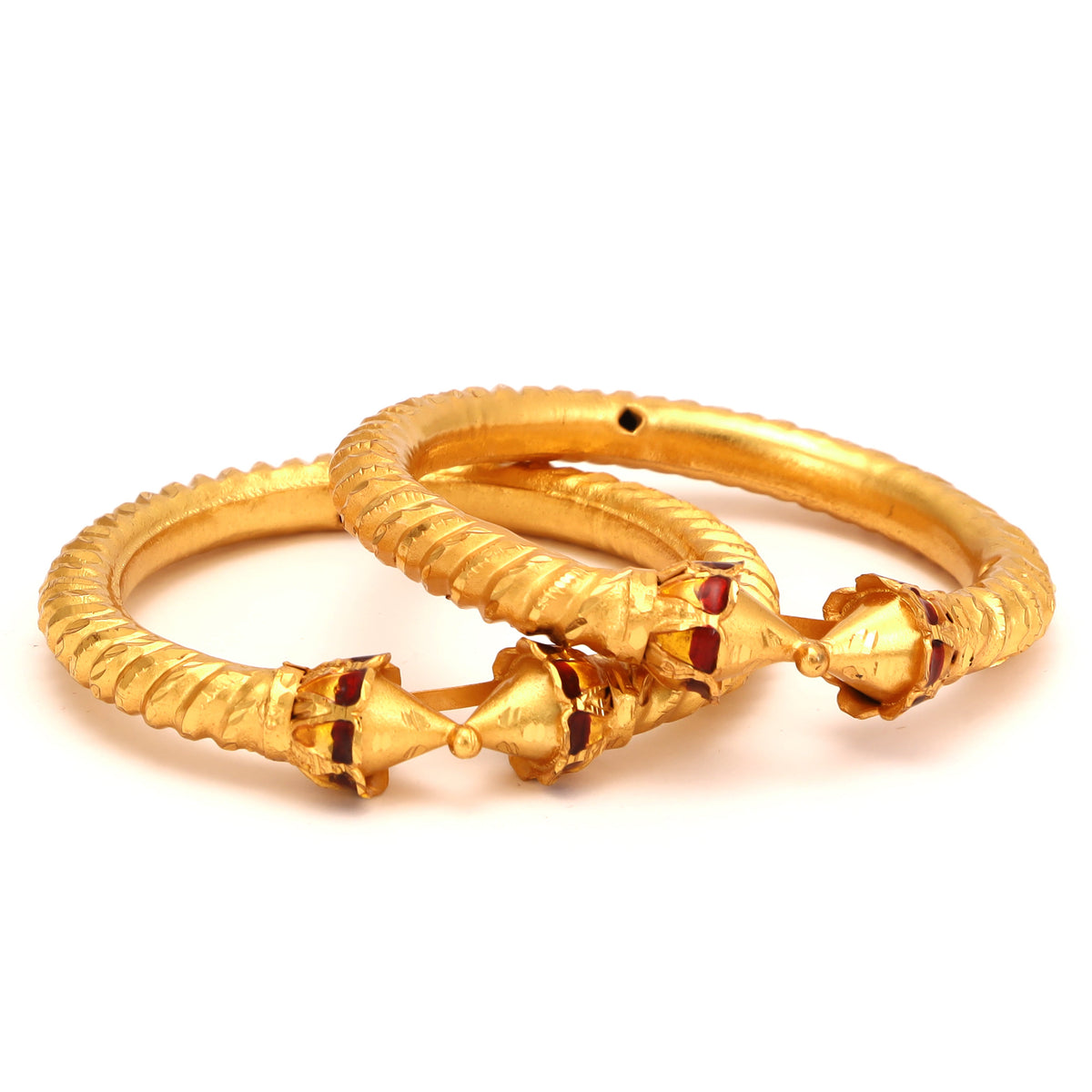 Flower Mina Mukh Spiral Bala - Two Pieces