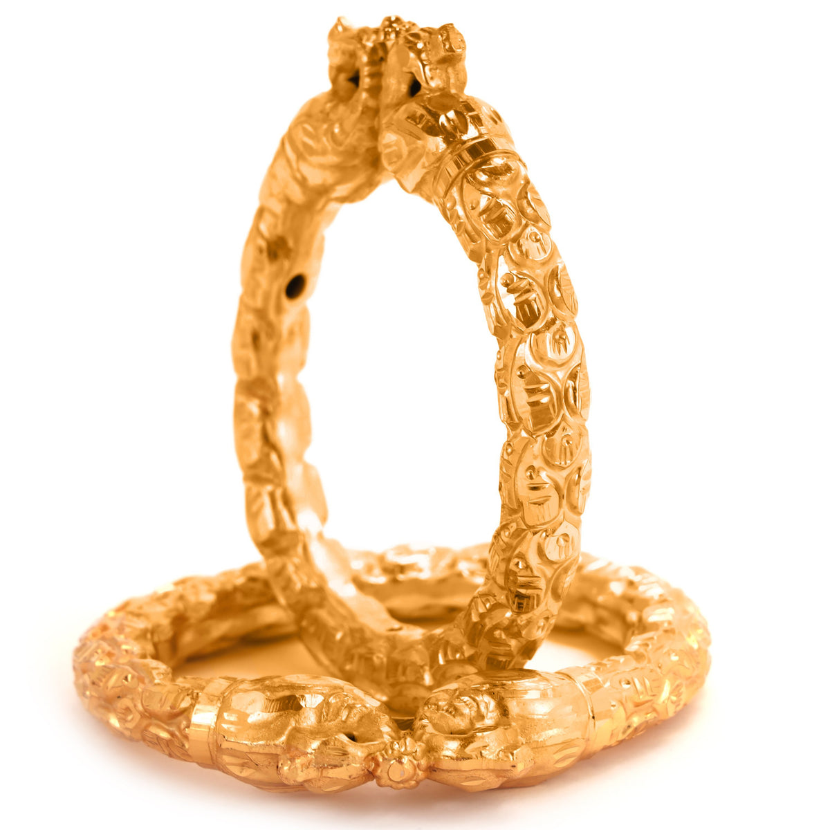 Mayur Mukh Bala - Two Pieces | Gold-plated Bangles