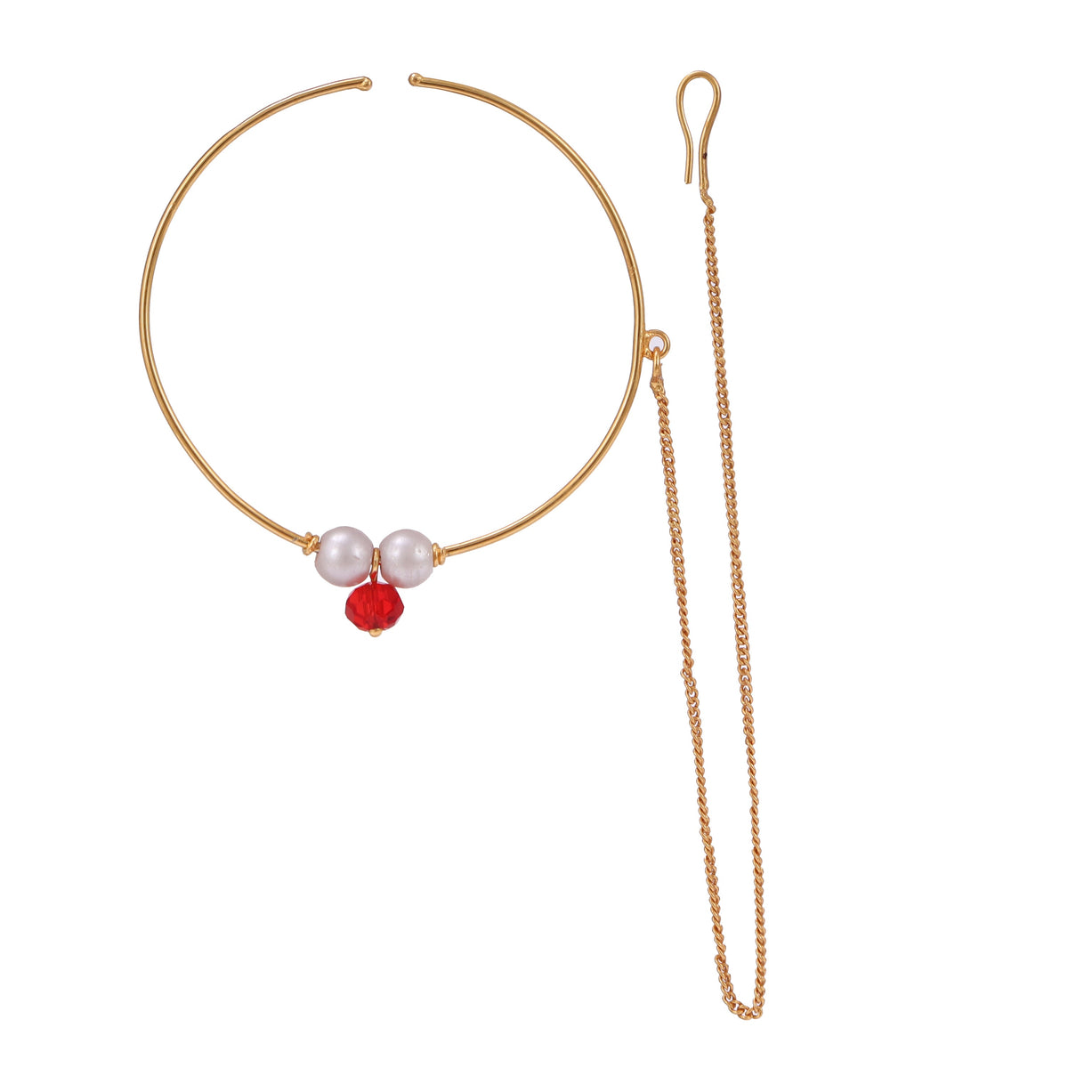 Red Drop Nose Ring (Nath)