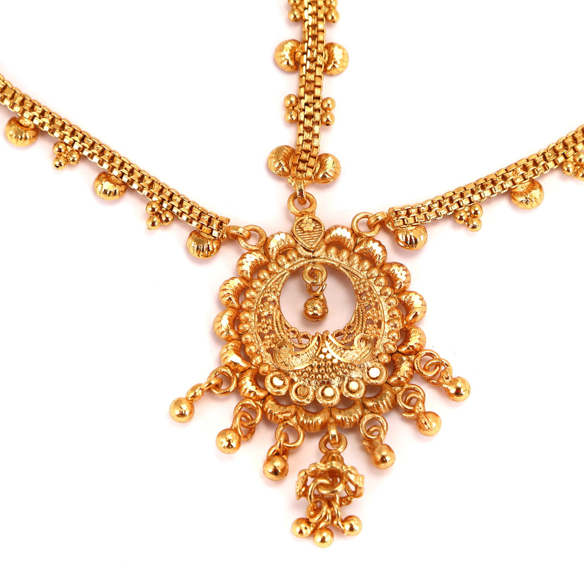 Small Round Kanbali Drop Chain Taira Tikli - Mangtika