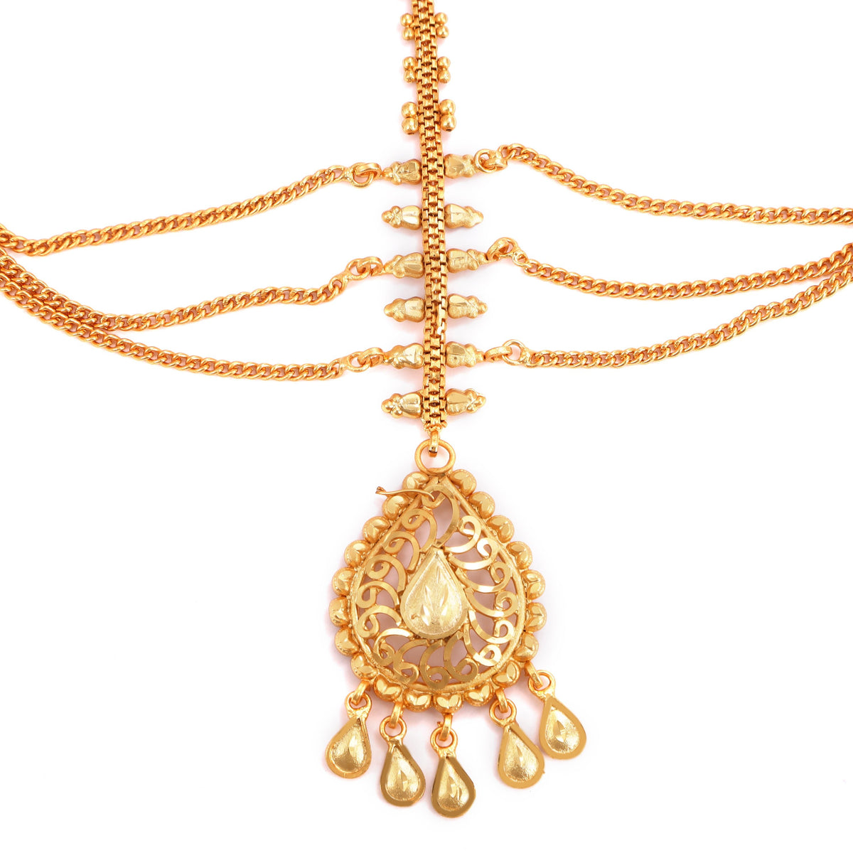 Three Chains Drop Design Mathapatti - Mangtika