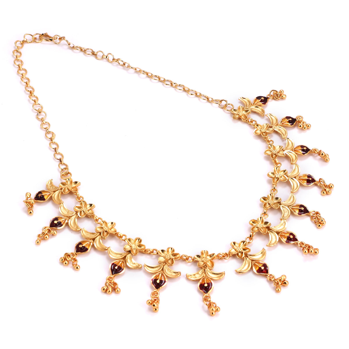 Tripatro Floral Chatai Necklace Set