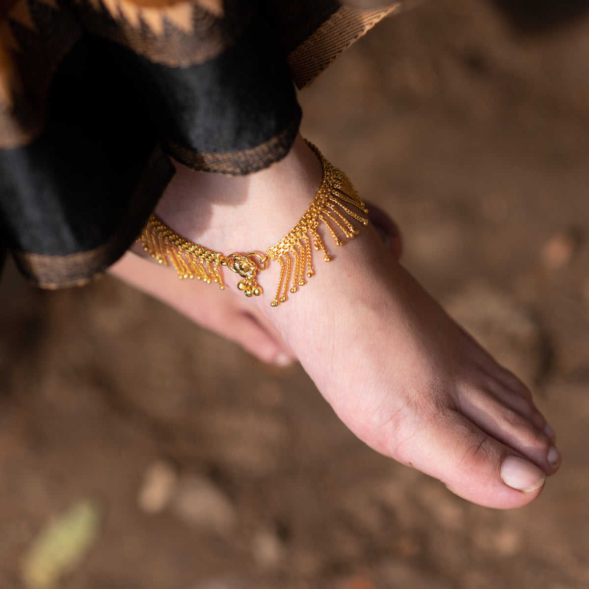 Wavy Ghungru Anklet
